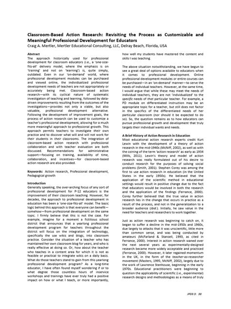 Classroom Based Action Research Revisiting The Process As Customizable And Meaningful