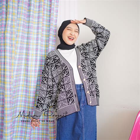 Jual Midun Project Moana Batik Cardigan Rajut Korean Style Shopee Indonesia