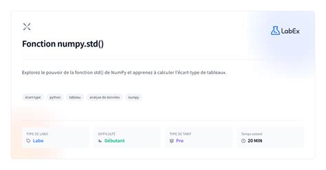 Maîtriser La Fonction D écart Type De Numpy Labex