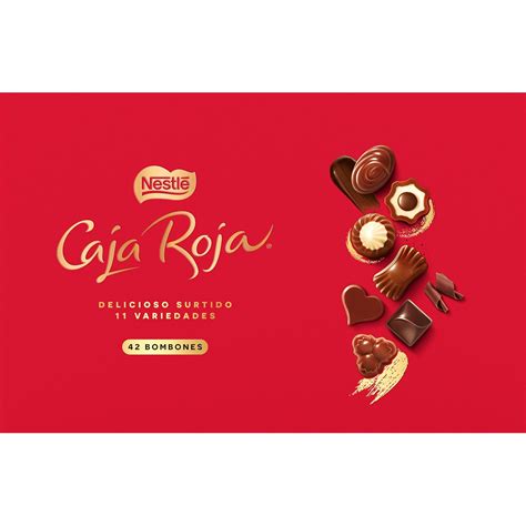 Caja Roja 42 Bombones Flores Dalia