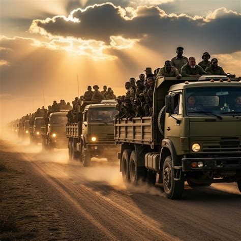 Free Mission Through Dust Photo Convoy Trucks Military Download