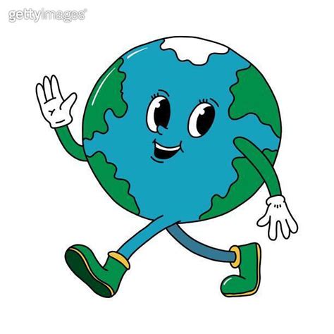Retro Chartoon Charcter Of Planet Earth For Environment Day Earth Day 이미지 2020453326 게티이미지뱅크
