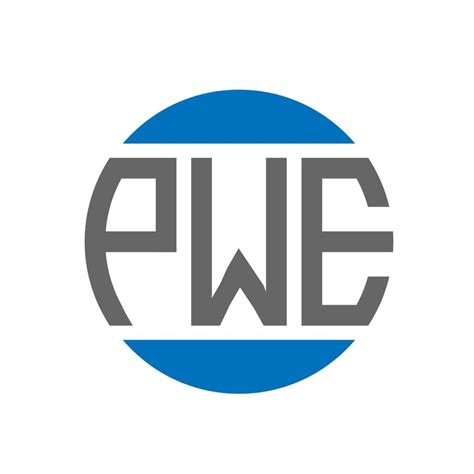 Pwe Letter Logo Design On White Background Pwe Creative Initials