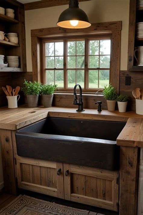 Farmstyle Home Rustic Cabin Kitchen Country Chic Antique Kitchen