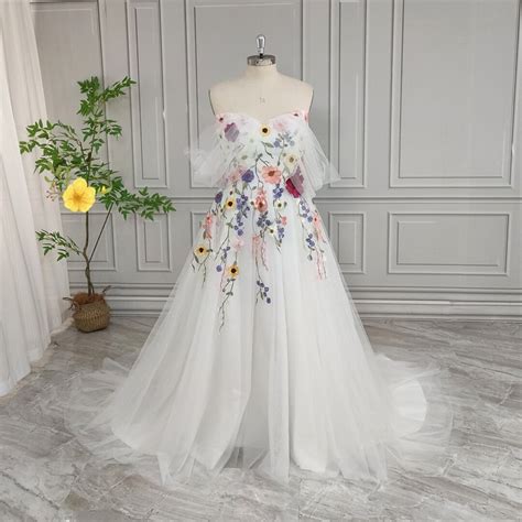 Floral Coloured Wedding Dress