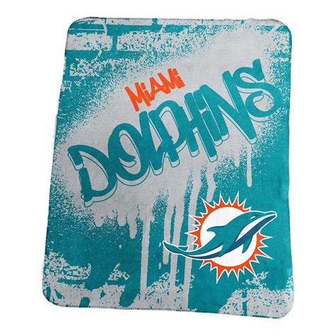 Logo Brands Miami Dolphins 50 X 60 Classic Graffiti Fleece Throw