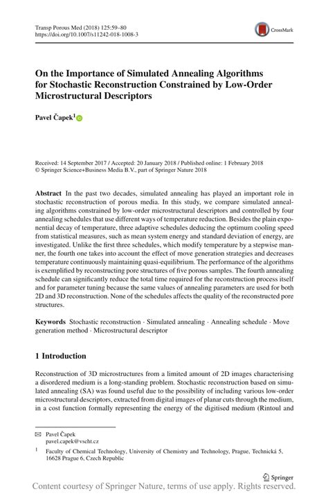 On The Importance Of Simulated Annealing Algorithms For Stochastic