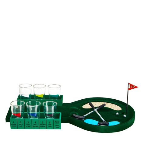 Foster And Rye Mini Golf Drinking Game Set With New Putter Beer Shot