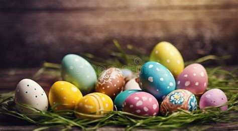 Easter Eggs In A Basket Easter Eggs In A Nest Easter Eggs In The Grass Colored Easter Eggs