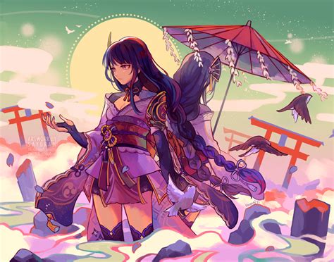 Raiden Shogun And Makoto Genshin Impact Drawn By Say0ran Danbooru