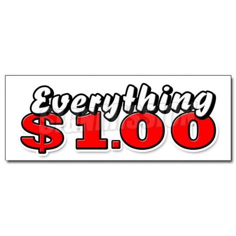 12 In Everything 1 Dollar Decal Sticker One Huge Sale Store Shop