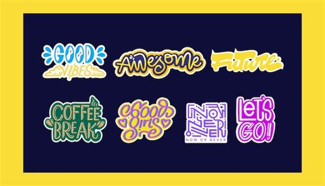 Premium Vector Word Stickers Patch