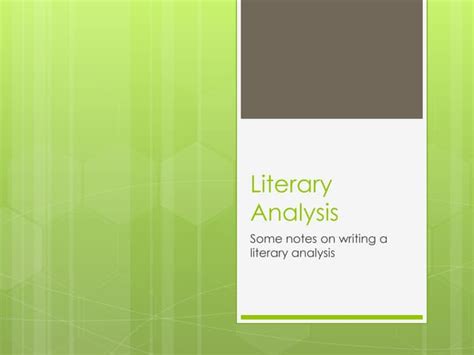 Literary Analysisppt Pptx