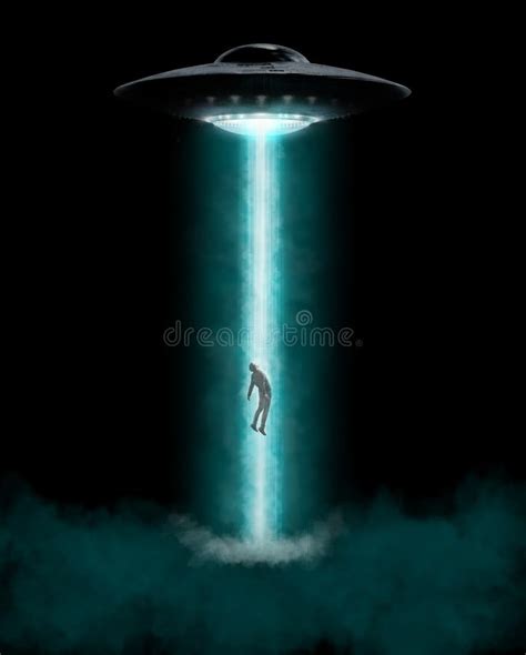 Man Being Abducted By Ufo Stock Image Image Of Heaven 243360527