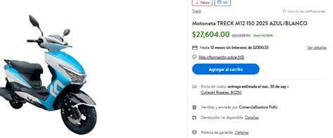 Walmart Descuento Exclusivo En Motoneta Treck M12 150 Con Asiento