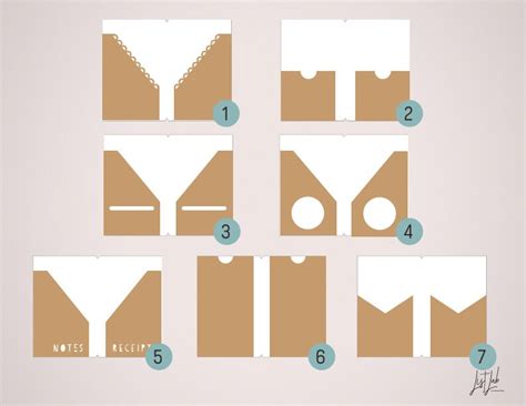 B6 Travelers Notebook Pockets Die Cutting Files 7 Designs Svg