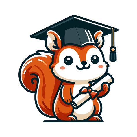 Cute Squirrel Graduation Cartoon Icon Character 45955640 Png