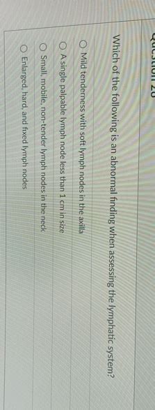 Solved Which Of The Following Is An Abnormal Finding When