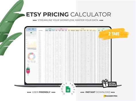 Etsy Fee And Profit Calculator Pricing Spreadsheet Small Business