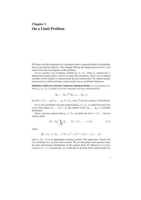 Pdf On A Limit Problem