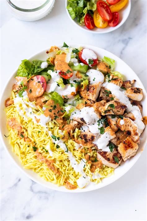 Halal Chicken And Rice White Sauce