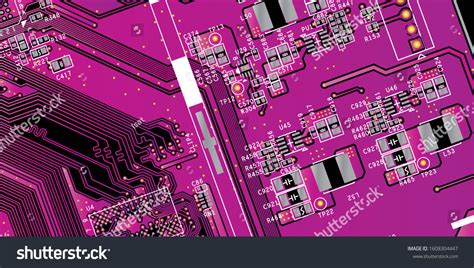 Purple Printed Circuit Board Pcb No Stock Vector Royalty Free