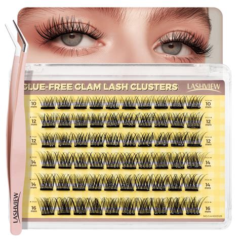 Lashview Self Adhesive Lash Clusters Eyelashes Press On Lashes 10 16mm Individual Lash Extension