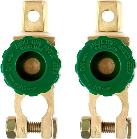 Qioon Universal Car Battery Isolator Switch 2 Pack Top Post Terminal