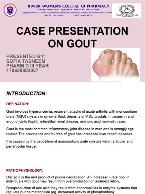 Gout Presentation Pdf Gout Clinical Medicine