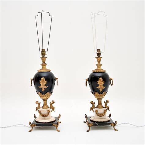 Large Pair Of Antique French Marble Table Lamps For Sale At 1stdibs