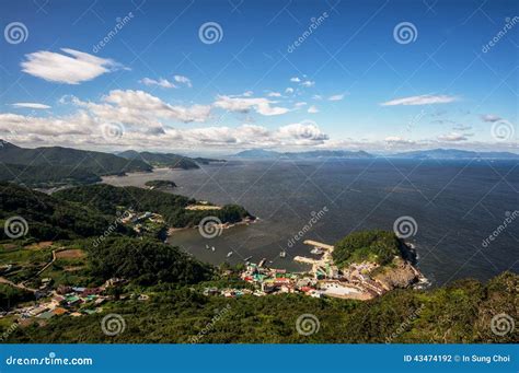 View Of Dolsan Park And Sea In Yeosu Korea Royalty Free Stock Image
