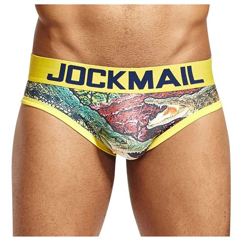 Jockmail Sexy Men Underwear Solid Ice Silk Mens Briefs Panties Hombre Slip Male Gay Underwear