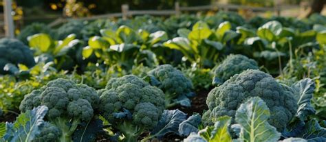 Broccoli Patch In The Garden Premium Ai Generated Image