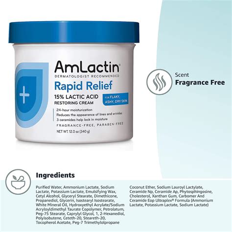 Amlactin Rapid Relief Moisturizing Cream 12 Oz Tub Hydrating Body