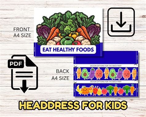Nutrition Month Headdress Printable Fruit And Veggie Crown Craft Pdf
