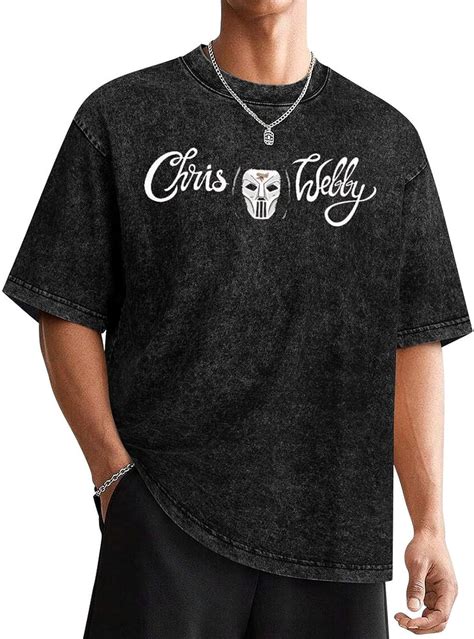Chris Music Webby Mens T Shirt Retro Washed Shoulder Down Short