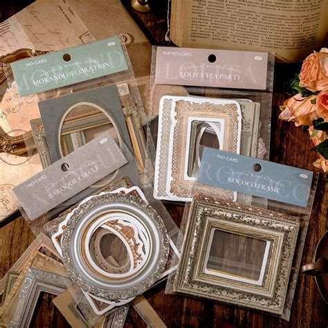 Vintage Hollow Collage Stickers Classical Binding Art Stamprints