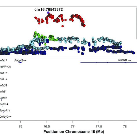 Regional Association Plot For Qtl On Chromosome 1 The X Axis Shows The