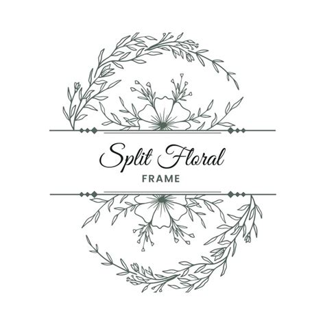 Premium Vector Split Floral Monogram With Hand Drawn Flowers And Leaves