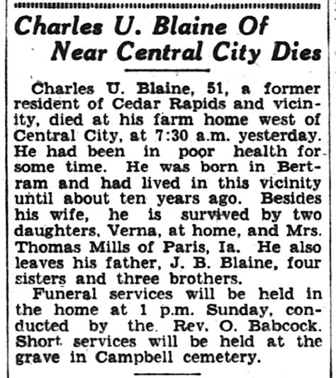 Charles Uriah Blaine 1879 1928 Find A Grave Memorial