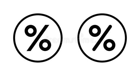 Percent Discount Icon On Circle Line Promotion Percentage Sign Symbol