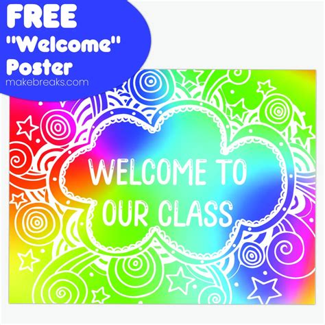 Welcome To Our Class Rainbow Doodle Style Free Back To School Poster