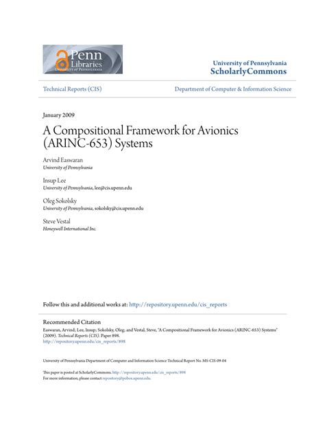 Pdf A Compositional Framework For Avionics Arinc 653 Systems