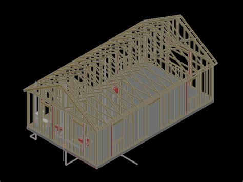 Structure En Bois 3d Dans Autocad Téléchargement Cad 2 67 Mb Bibliocad