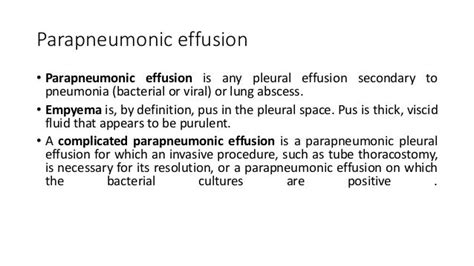 Parapneumonic Effusion And Pneumothorax