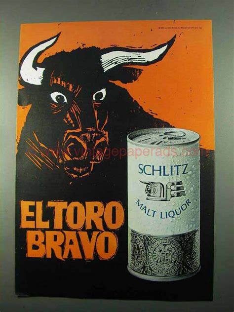 1969 Schlitz Malt Liquor Ad El Toro Bravo Ct0120