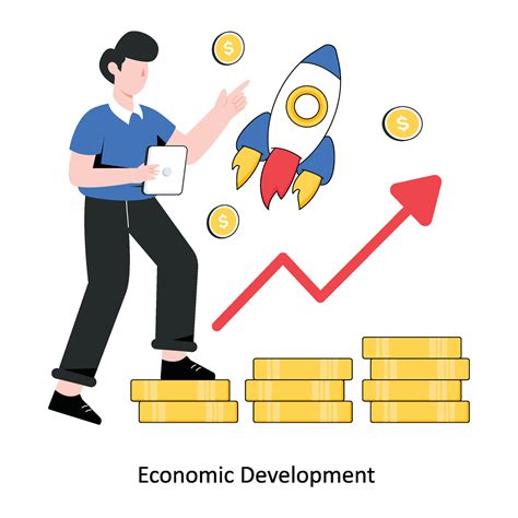Economic Development Flat Style Design Vector Illustration Stock