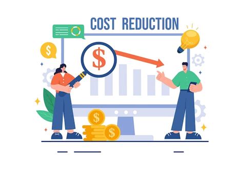 Premium Vector Cost Reduction Vector Illustration Depicting Decrease Price Minimization Or