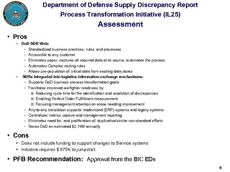 Department Of Defense Supply Discrepancy Report Process Transformation