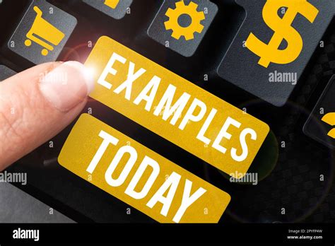 Conceptual Display Examples Word Written On Photo Sample Model To Follow Guide Explanation For